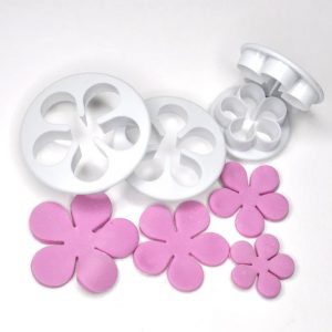 3pcs/Set Flower Plunger Cutter For Fondant Cake - Dokanpat