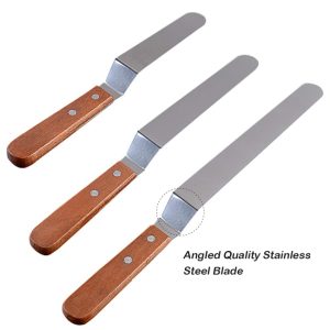 High Quality Wooden Handle Stainless Steel Cake Spatula Butter Cream ...