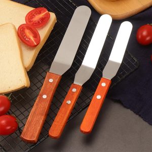 High Quality Wooden Handle Stainless Steel Cake Spatula Butter Cream ...